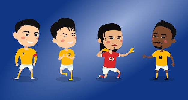 Diverse Collection of Animated Soccer Player Illustrations | Jiffy Designs