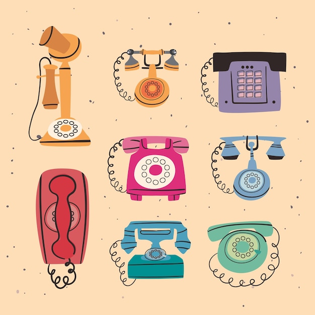 Retro Telephone Icons: A Nostalgic Collection of Classic Designs ...