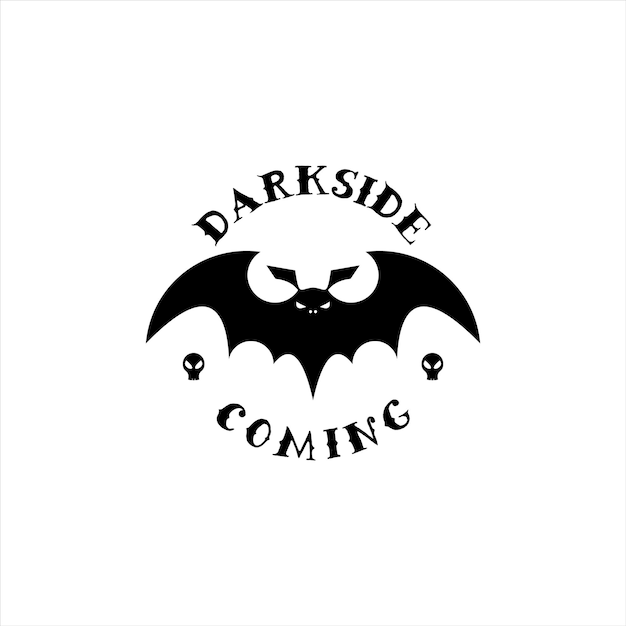 Ominous Bat Silhouette with Haunting 'Darkside Coming' Text | Jiffy Designs