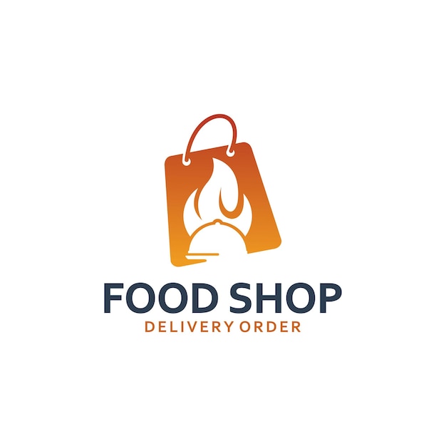 Vibrant Orange Food Delivery Logo with Flame Icon | Jiffy Designs