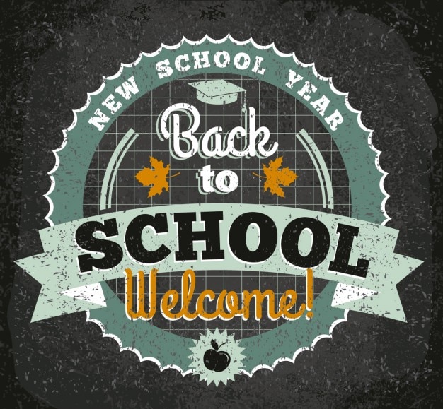 Vintage 'Back to School Welcome' Emblem with Floral Elements | Jiffy ...