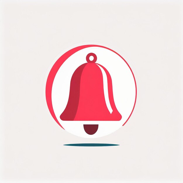 Vibrant Red Bell Silhouette in Minimalist Circle Frame | Jiffy Designs