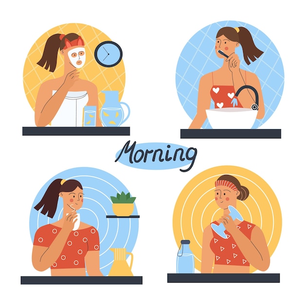 Diverse Morning Routines: A Collection of Illustrated Vignettes | Jiffy ...