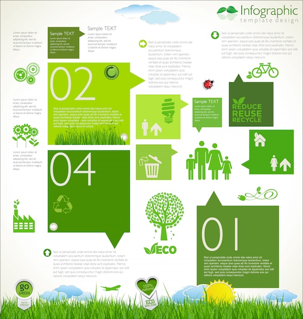 Eco-Friendly Infographic Design with Green Nature Elements | Jiffy Designs