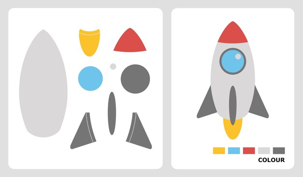 Vibrant Geometric Shapes and Rocket Illustration | Jiffy Designs
