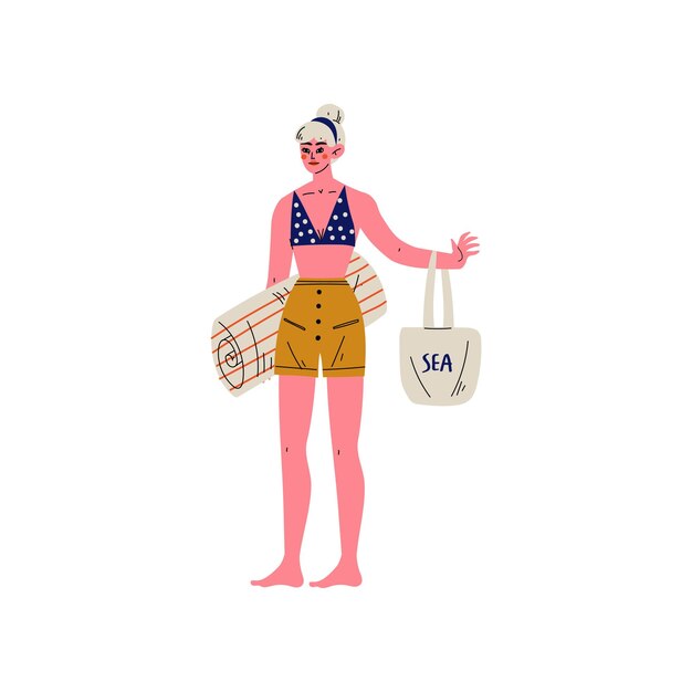 Vibrant Beachside Illustration with Retro-Inspired Lifeguard Figure ...