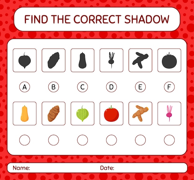 Matching Shadows of Vibrant Fruits and Vegetables | Jiffy Designs