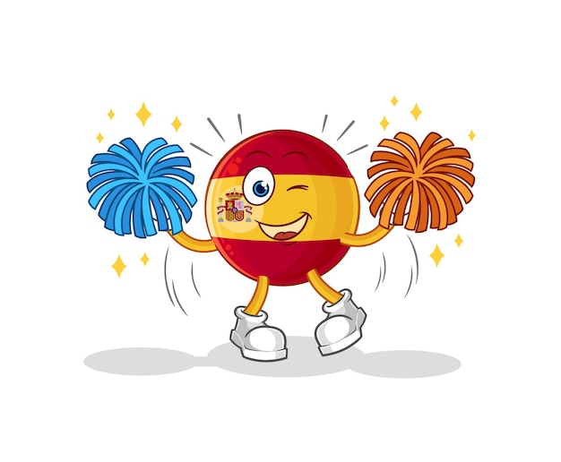 Cheerful Spanish Flag Mascot Celebrating with Fireworks | Jiffy Designs