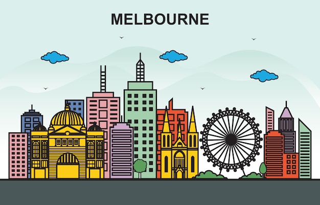 Vibrant Skyline of Melbourne's Iconic Landmarks | Jiffy Designs