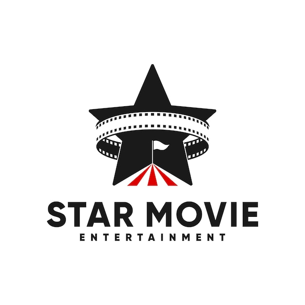 Iconic Star-Shaped Cinema Logo with Filmstrip Accents | Jiffy Designs