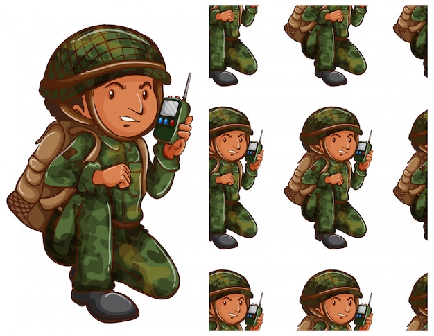 Diverse Collection of Camouflage-Clad Soldier Mascot Illustrations ...