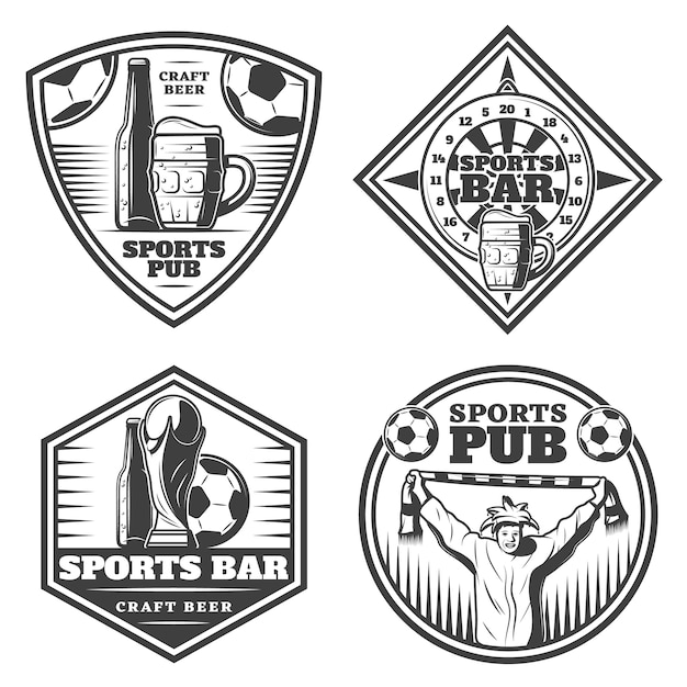 Vibrant Sports-Themed Pub Emblems with Diverse Graphic Elements | Jiffy ...