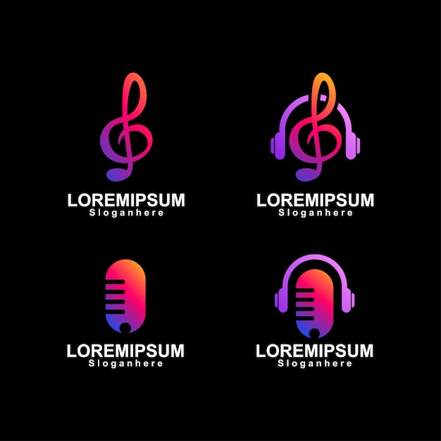 Vibrant Treble Clef Logos with Gradient Designs | Jiffy Designs