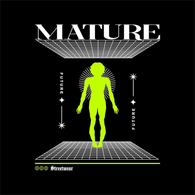 Glowing Holographic Figure in Retro Sci-Fi Landscape | Jiffy Designs