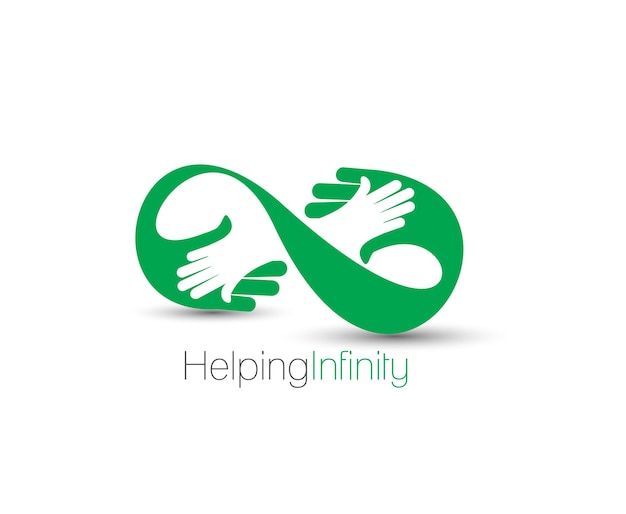 Intertwined Hands Forming Infinity Symbol in Green | Jiffy Designs