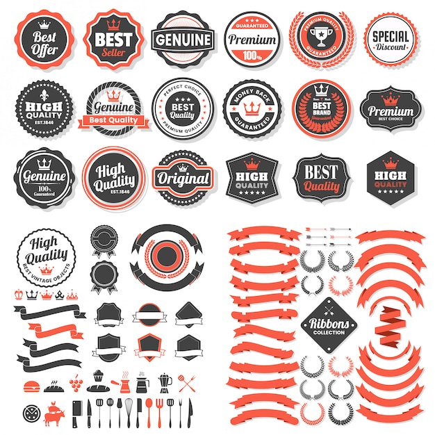 Vibrant Collection of Premium Quality Badges, Ribbons, and Emblems ...