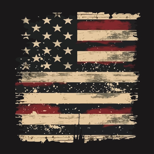Vintage Distressed American Flag Graphic Design | Jiffy Designs
