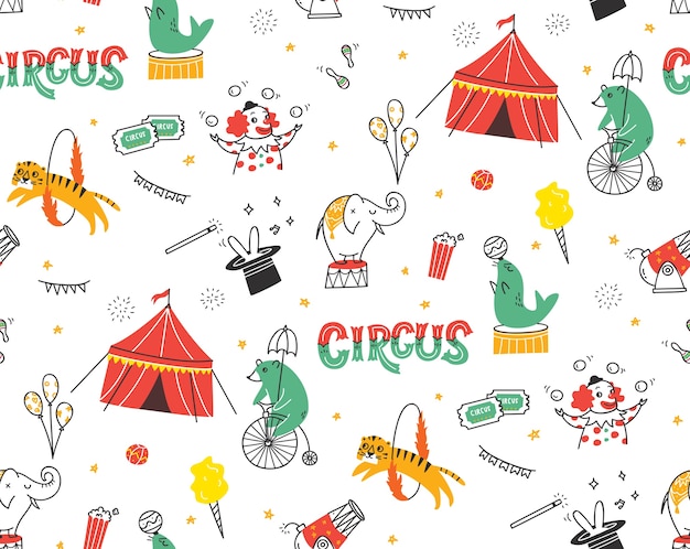 Vibrant Circus Themed Illustration with Playful Elements | Jiffy Designs