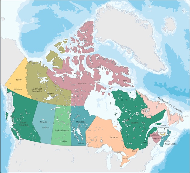 Vibrant Map of Canada's Diverse Provinces and Territories | Jiffy Designs