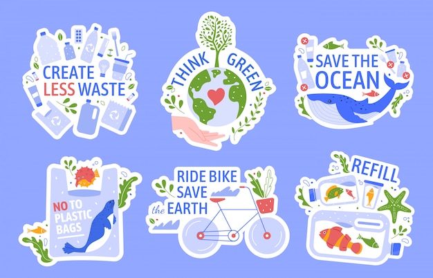 Eco-Friendly Sticker Collection Promoting Sustainable Lifestyles ...