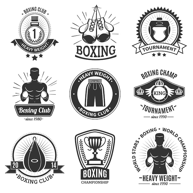 Diverse Collection of Iconic Boxing Emblems and Badges | Jiffy Designs