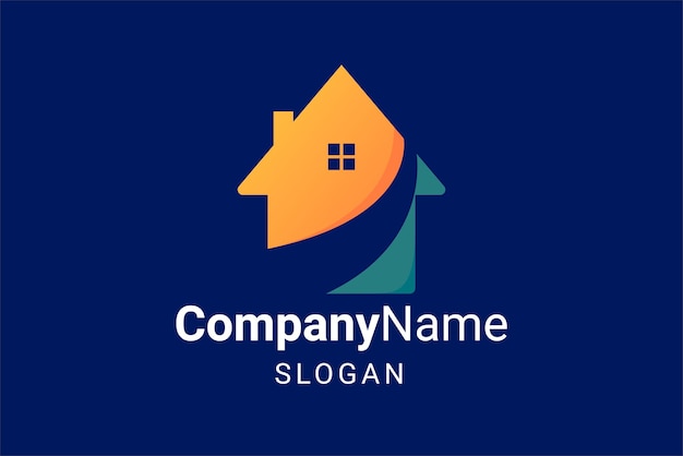 Vibrant Geometric House Icon with Slogan on Blue | Jiffy Designs