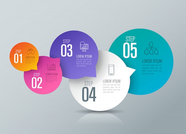 Vibrant Infographic Circles with Numbered Steps and Icons | Jiffy Designs