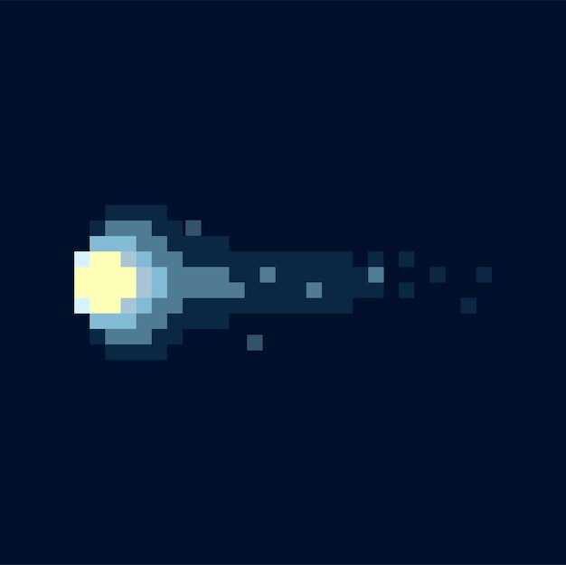 Glowing Pixel Comet Streaking Across Starry Night Sky | Jiffy Designs
