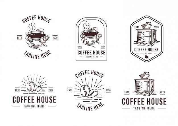 Diverse Collection of Vintage Coffee House Logos and Emblems | Jiffy ...