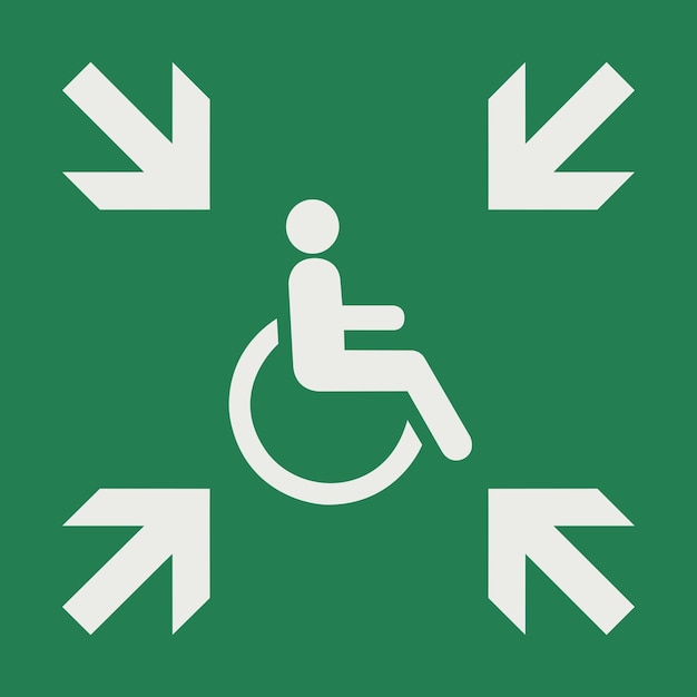 Accessible Directional Signage on Green Background | Jiffy Designs