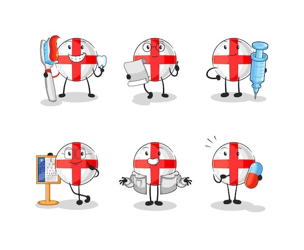 Vibrant Collection of Playful Medical Cross Mascot Characters | Jiffy ...