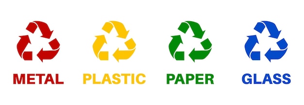 Vibrant Recycling Icons Showcasing Material Types | Jiffy Designs