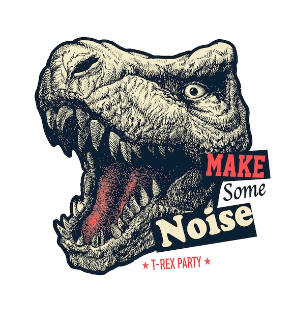 Ferocious T-Rex Roaring at a Raucous Party | Jiffy Designs