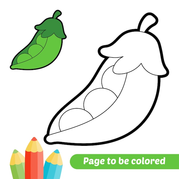 Vibrant Green Pea Coloring Page | Jiffy Designs