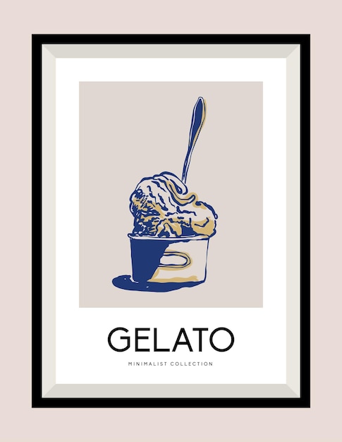 Delightful Frozen Treat: Artful Gelato Illustration | Jiffy Designs