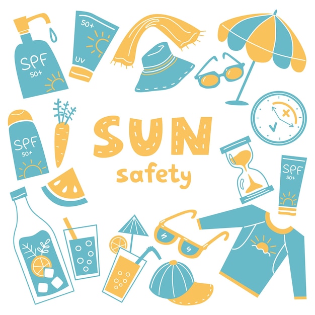 Vibrant Sun Safety Icons and Elements Collection | Jiffy Designs