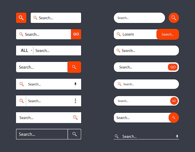 Diverse Collection of Vibrant Search Bar UI Elements | Jiffy Designs