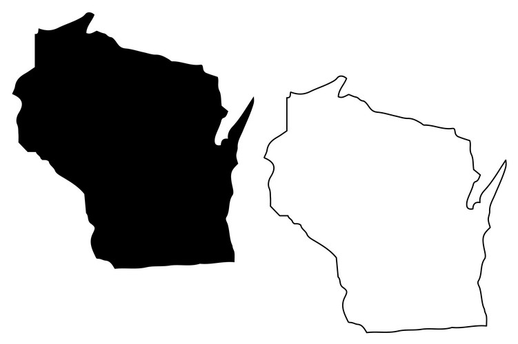 Wisconsin Map Vector Illustration, Scribble Sketch Wisconsin Map ...