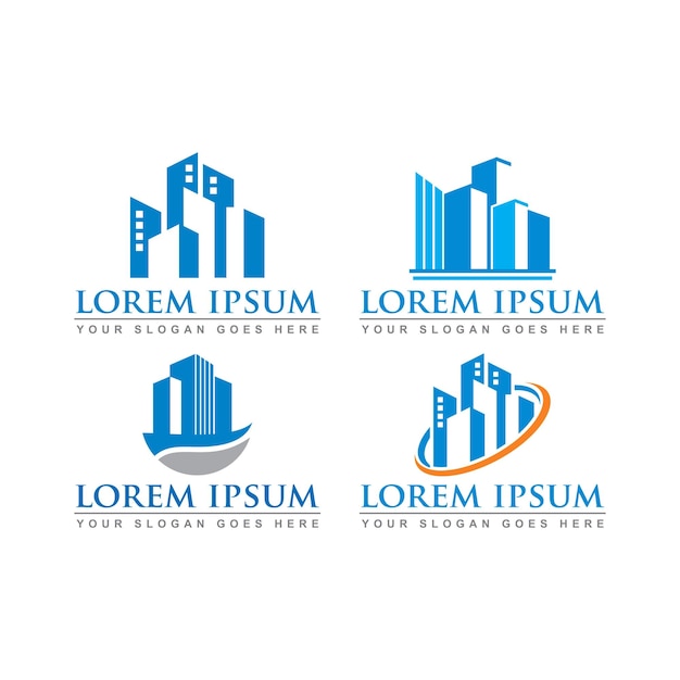 Versatile Collection of Vibrant Blue Building Icon Logos | Jiffy Designs