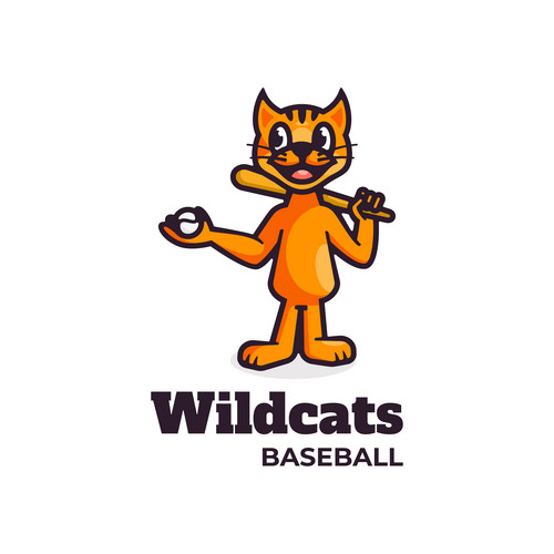 Vector Logo Illustration Wildcats Simple Mascot Style | Jiffy Designs