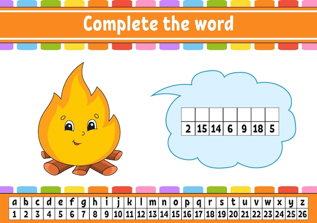 Vibrant Flame Illustration for Educational Word Game | Jiffy Designs