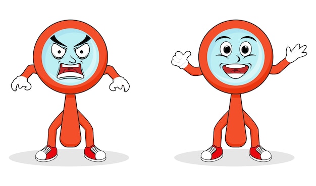 Expressive Emoji Characters in Vibrant Red Circles | Jiffy Designs