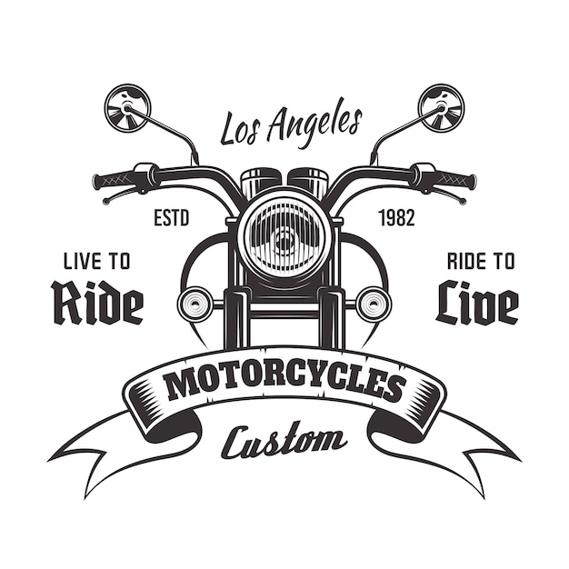 Vintage Motorcycle Emblem: Live to Ride, Ride to Live | Jiffy Designs