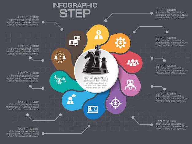 Vibrant Infographic Design with Step-by-Step Process Illustration ...