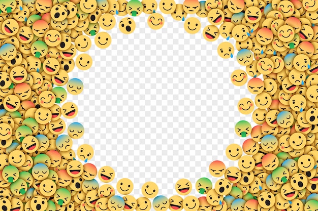 Vibrant Smiley Face Emoji Collage with Transparent Background | Jiffy ...