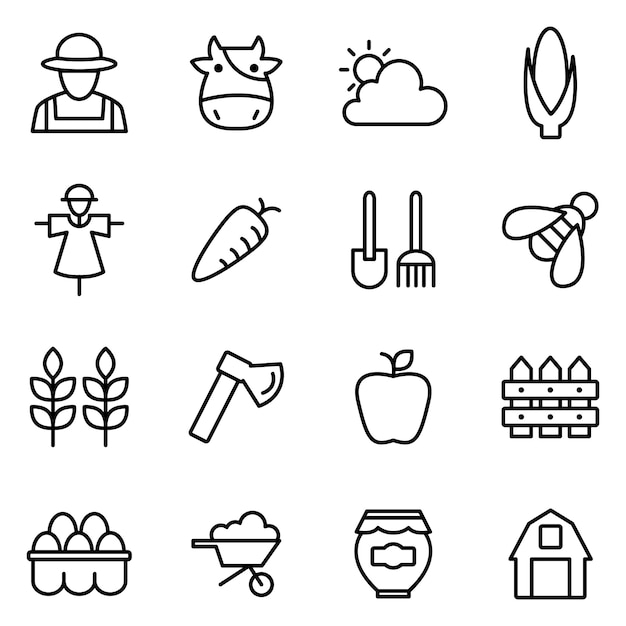 Charming Farmyard Symbols: A Pastoral Illustration | Jiffy Designs