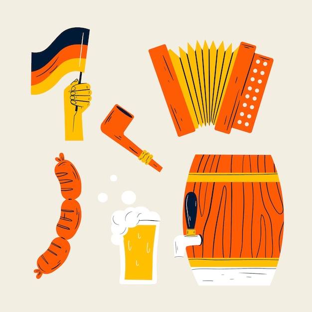 Vibrant German Celebration with Traditional Instruments and Accents ...