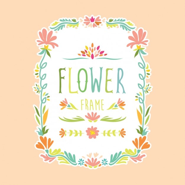 Whimsical Flower Power Floral Frame with Colorful Blooms | Jiffy Designs