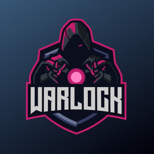 Striking Warlock Emblem with Neon Glow | Jiffy Designs