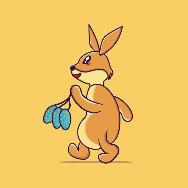 Cheerful Cartoon Rabbit with Bright Blue Paws | Jiffy Designs